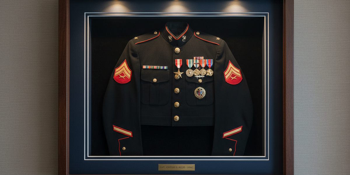 How to Frame a Military Uniform in our shadow box frame