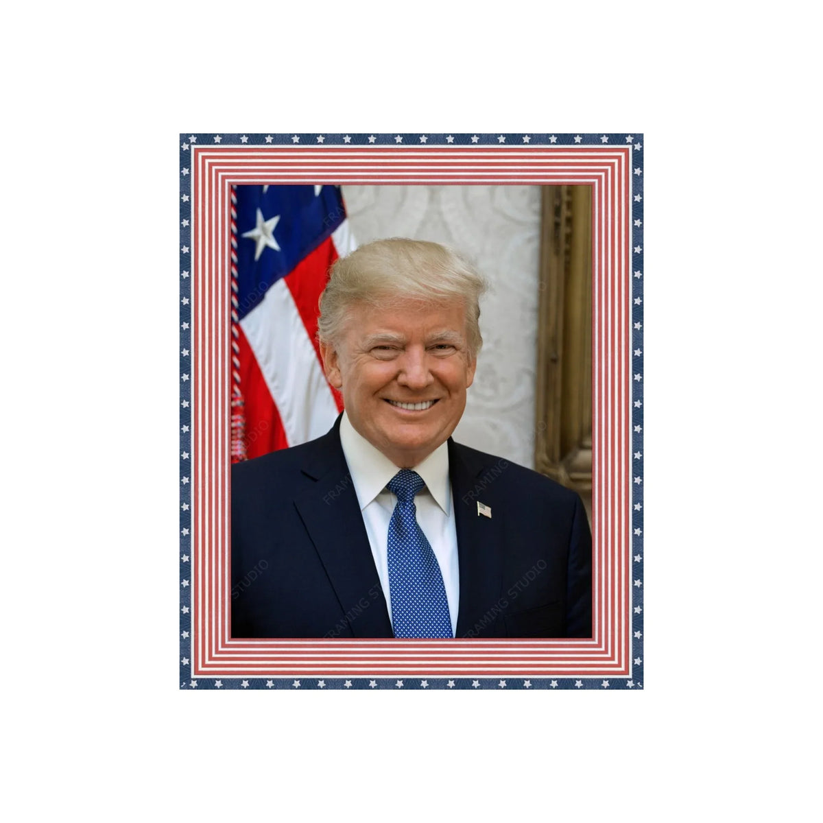 Donal Trump Red White and Blue Picture Frame USA Framing