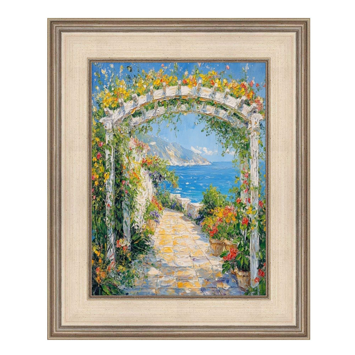 40x40 Picture Frame Contemporary Wide Silver Leaf Flat Panel