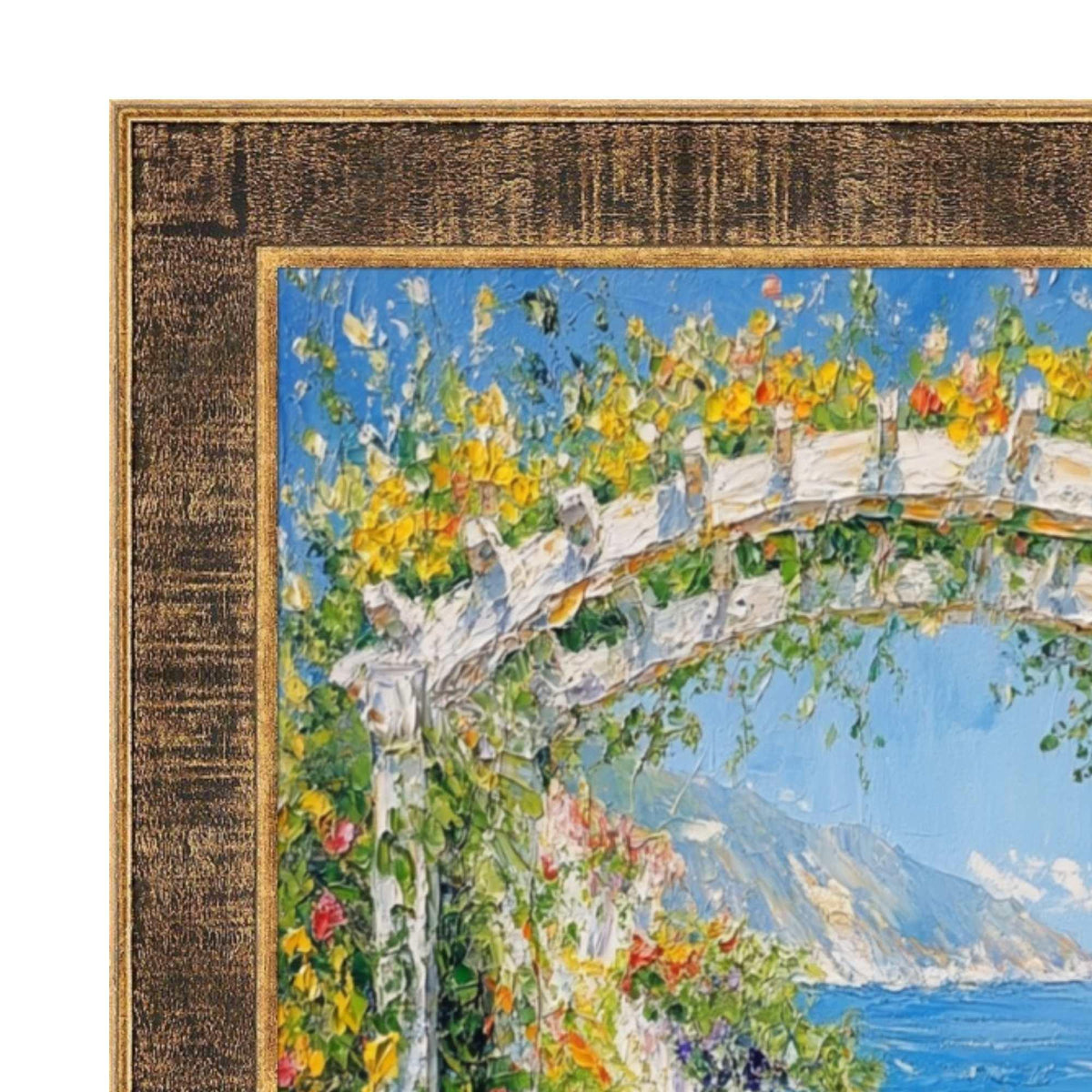 40x40 Picture Frame Farmhouse Rustic Wood Black Gold