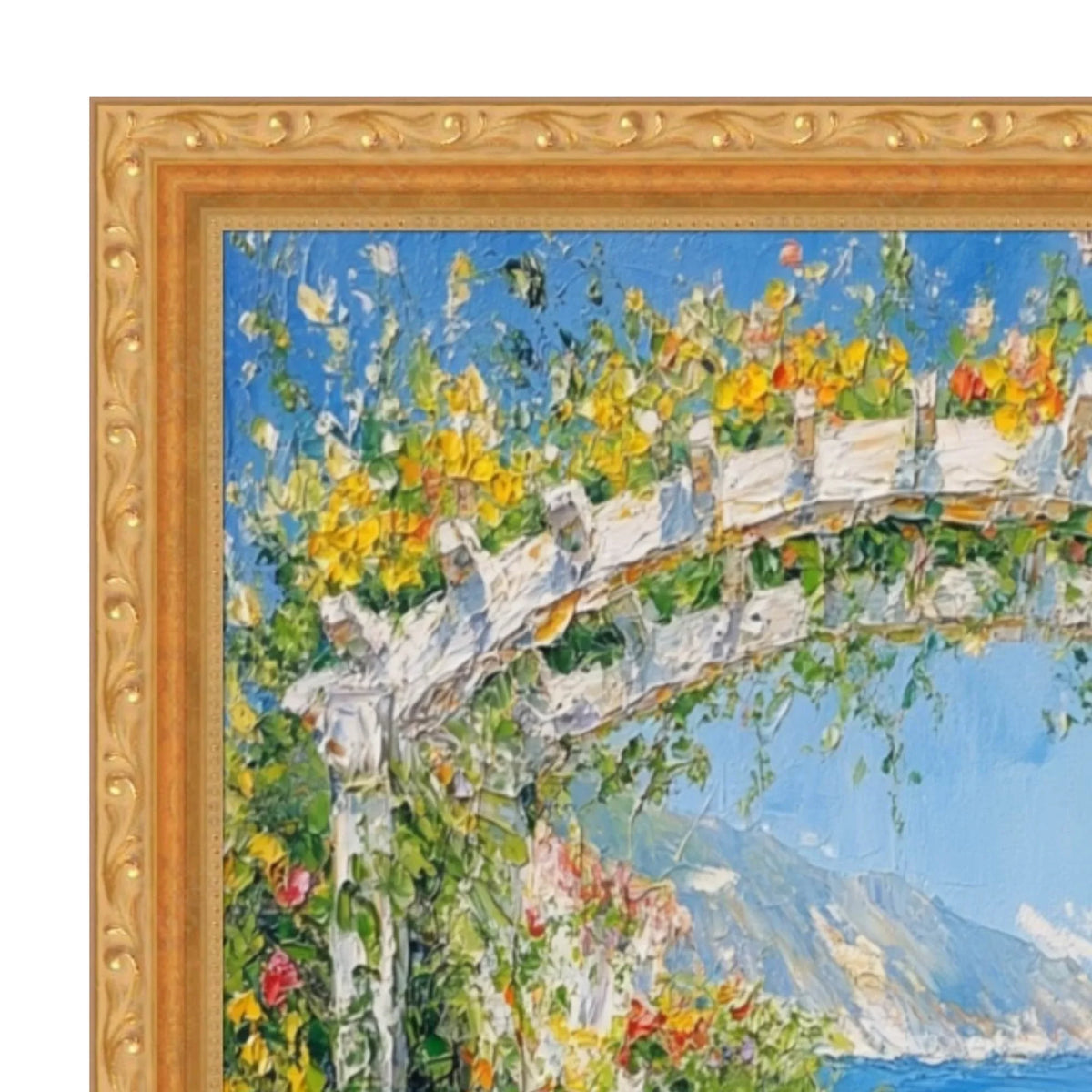 13x16 Picture Frame Slim Classic Florer Beaded Gold