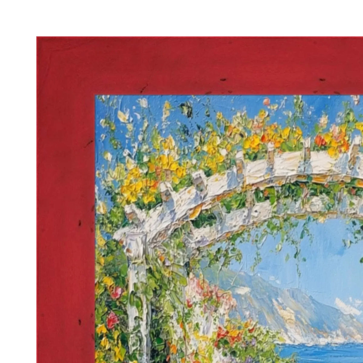 40x40 Picture Frame Modern Red Burl Wood Flat