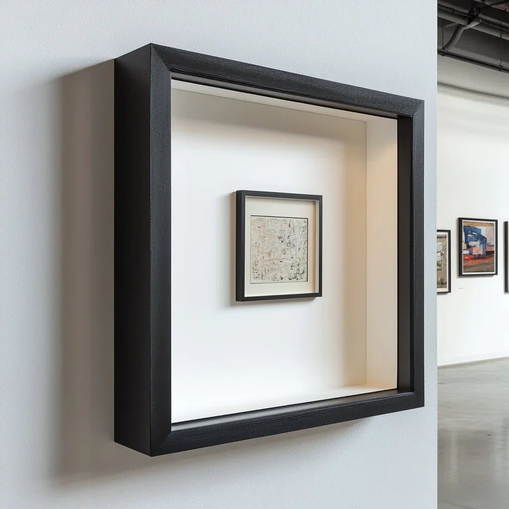 Black 40x40 Shadow Box Picture Frame 40 x 40 Display Case Deep