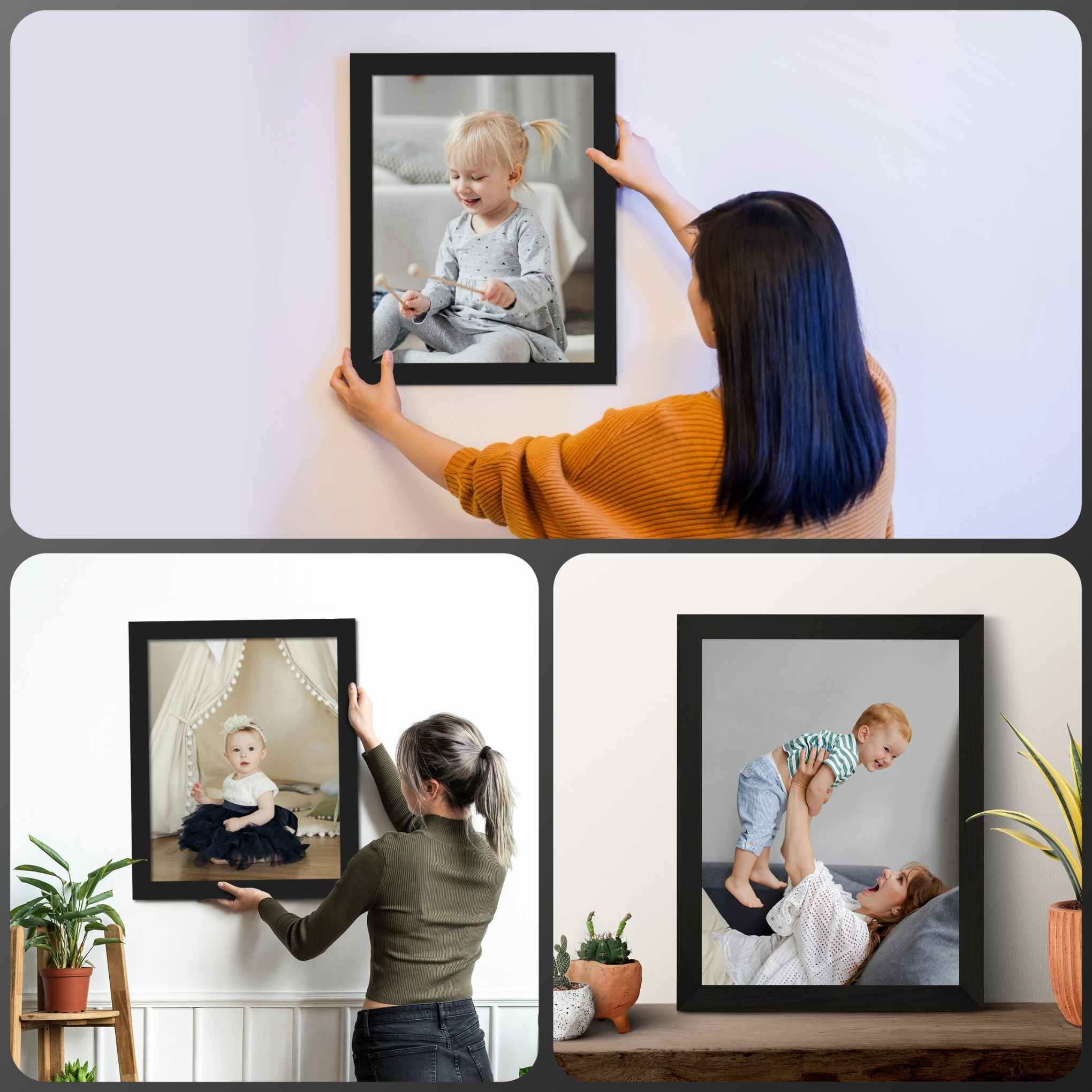 Thin Black 27x16 Poster Frame | Wood Frame for Wall Decor
