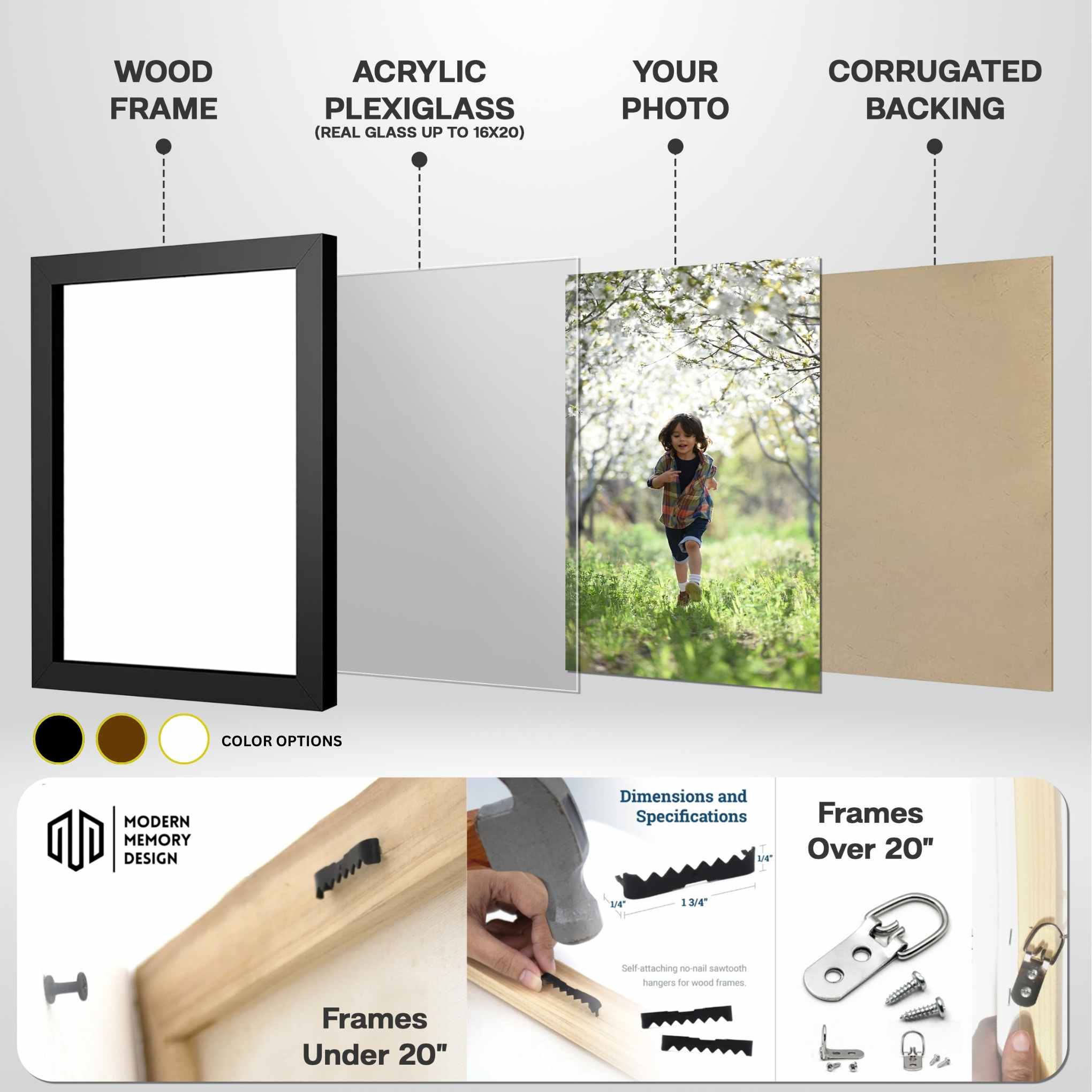 Thin Black 25x16 Poster Frame | Wood Frame for Wall Decor