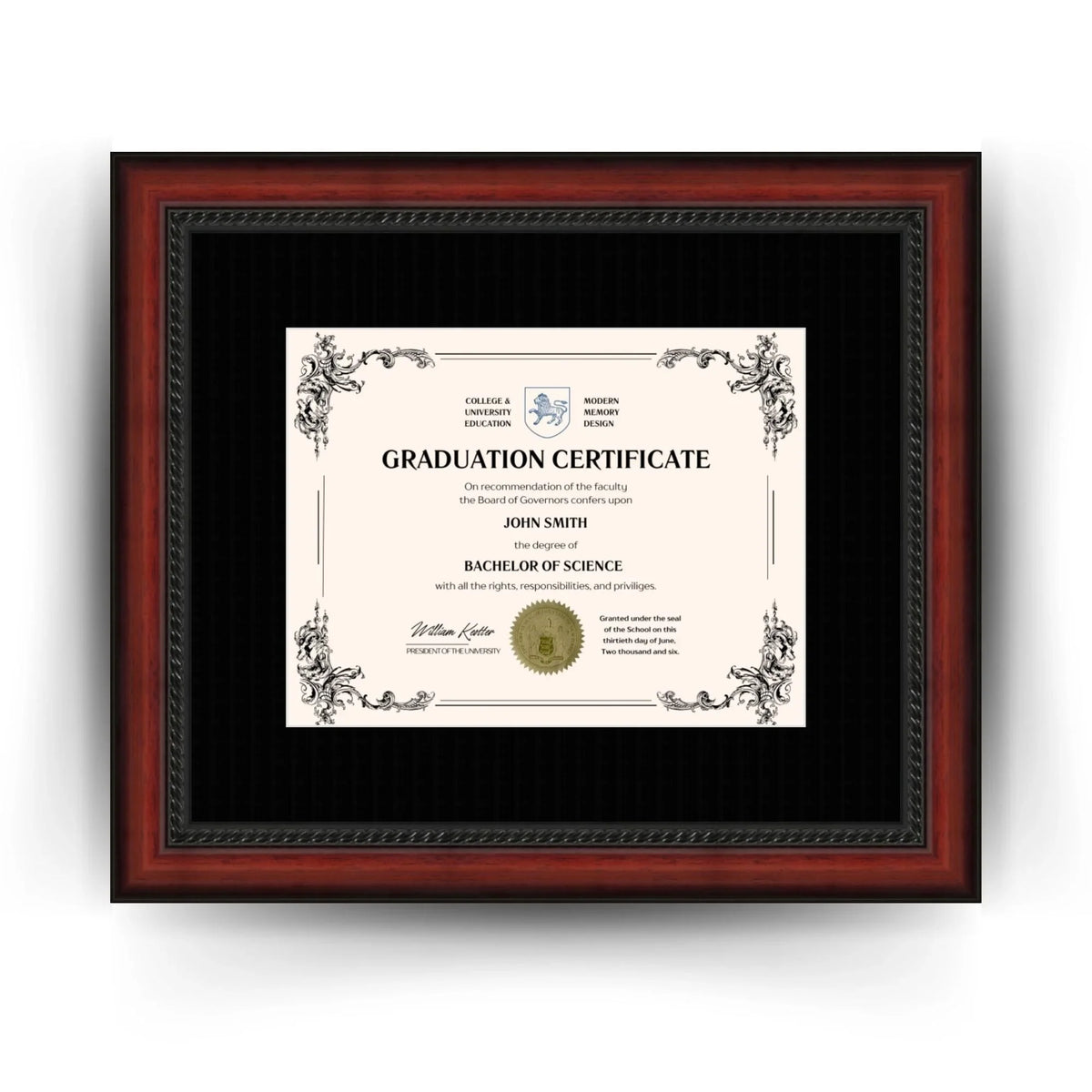 University of Central Florida Diploma Frame | Handmade Mahogany Frame