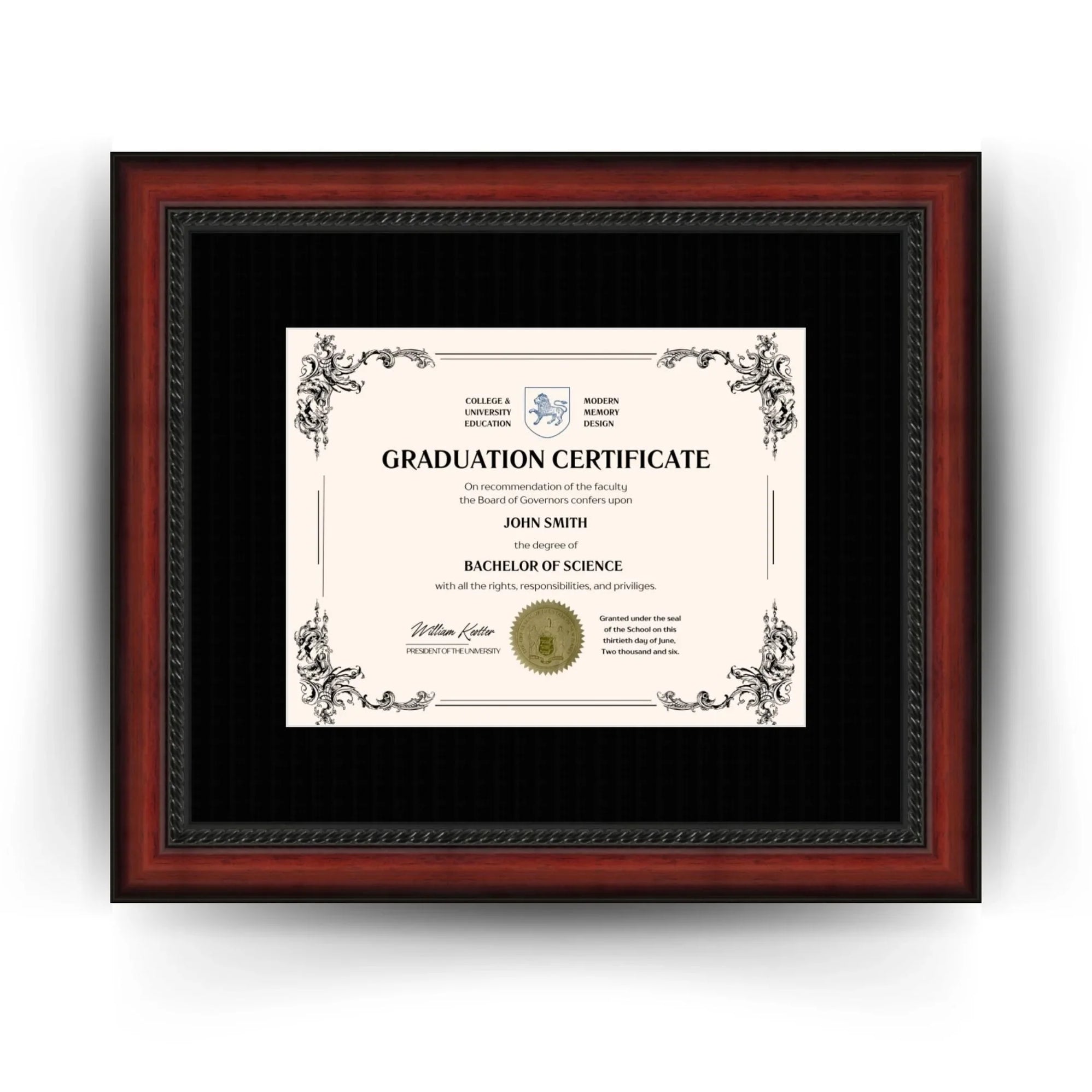 University Diploma Frame 8.5x11 Inch Certificate Document