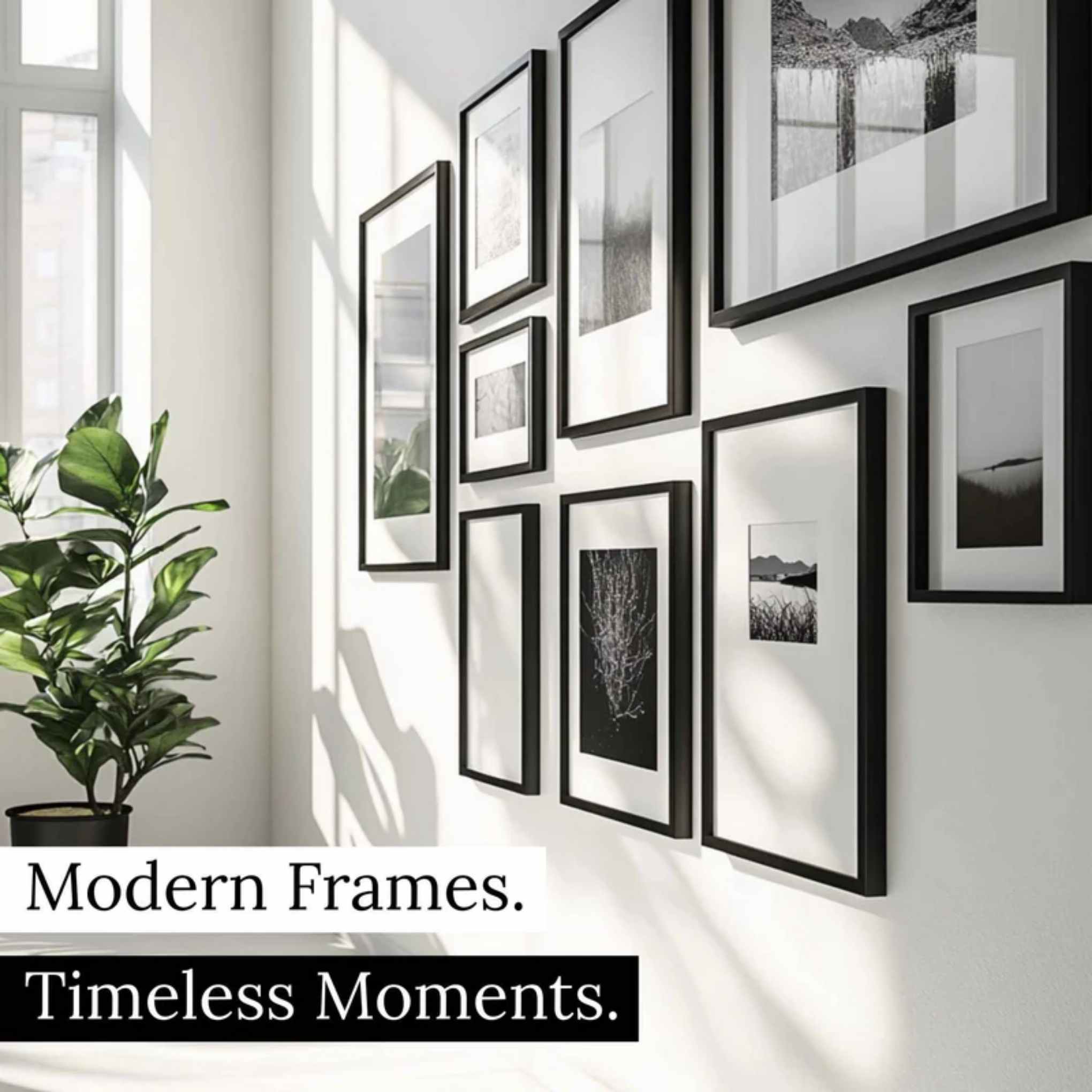 Thin Black 11x12 Poster Frame - Photo Frame with Real Glass