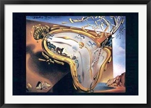 Melting Clock at Moment of First Explosion by Salvador Dali Framed Art