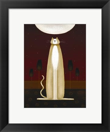 Framed Art Feline and Four Tulips by Jo Parry | 11 3/4 x 9 1/2