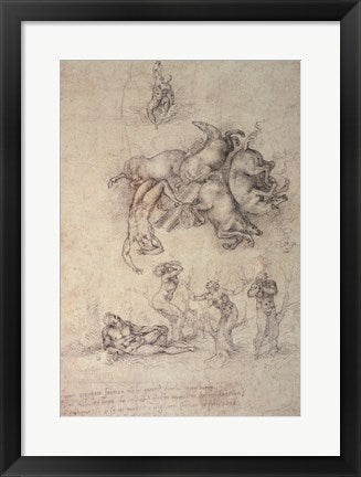 Framed Art The Fall of Phaethon, 1533 by Michelangelo Buonarroti Wall