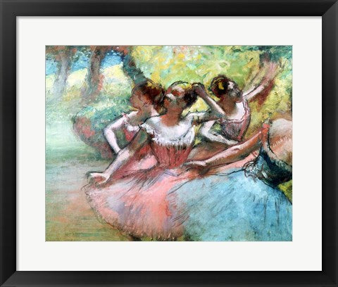 Framed Art Frame Art Four ballerinas on the stage by Edgar Degas Wall ...