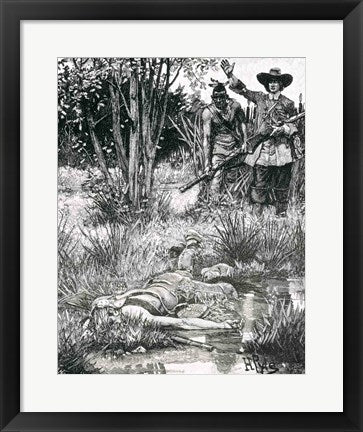 Framed Art The Death of King Philip by Howard Pyle Wall Decor 18x24 Ar
