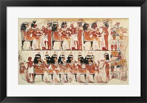 Framed Art Banquet scene, from Thebes Wall Decor 18x24 Artwork