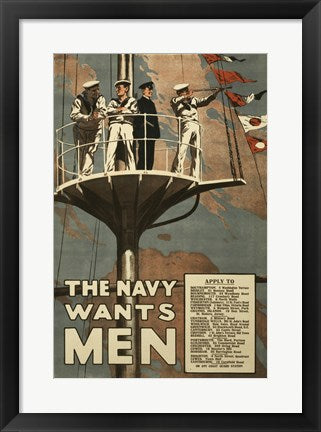 Framed Art The Navy Wants Men Wall Decor 18x24 Artwork