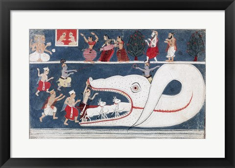 Framed Art Krishna Kills Aghasura Wall Decor 18x24 Artwork