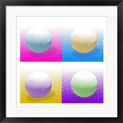 Framed Art Volleyball Pop Squares by Sports Mania Wall Decor 18x24 Artwork