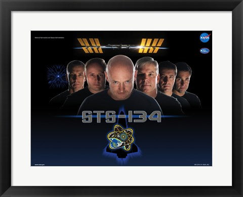 Framed Art NASA STS-134 Official Mission Poster Wall Decor 18x24 Artwork