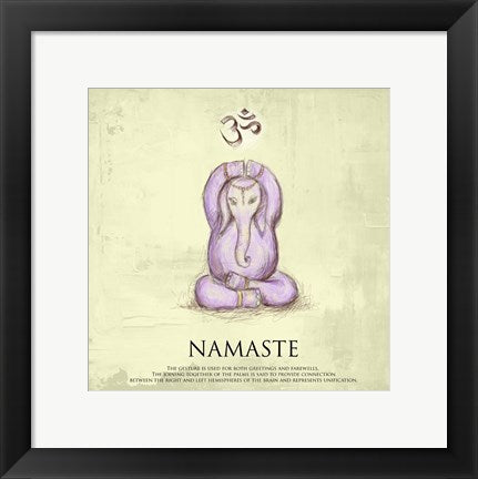 Framed Art Frame Art Elephant Yoga, Namaste Pose by Veruca Salt Wall ...