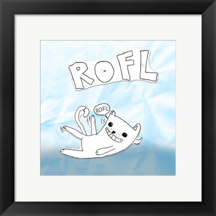 Framed Art ROFL Cat by Tyler Kearns Wall Decor 18x24 Artwork