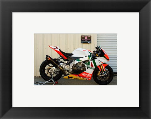 Framed Art Aprilia RSV4 Works Factory Race Bike Wall Decor 18x24 Artwo
