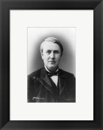 Framed Art Thomas Edison Portrait Wall Decor 18x24 Artwork
