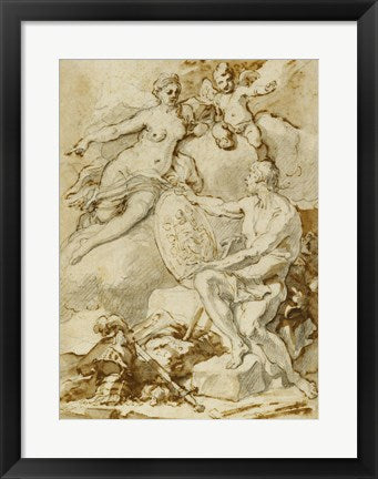Framed Art Venus Receiving from Vulcan the Arms of Aeneas by Francesco