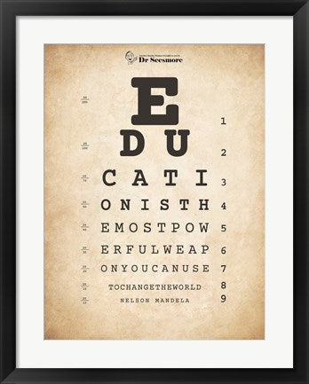 Framed Art Nelson Mandela Eye Chart I by Veruca Salt Wall Decor 18x24 ...