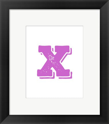 Framed Art X in Pink by Veruca Salt Wall Decor 18x24 Artwork