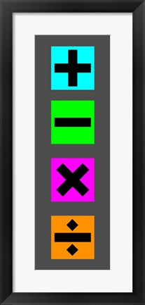 Framed Art Math Symbols Wall Scroll - Colorful Boxes Wall Decor 18x24 ...