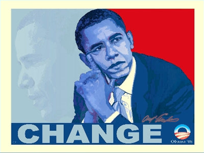 Framed Art Barack Obama: Change by Anthony Armstrong | 18 x 24