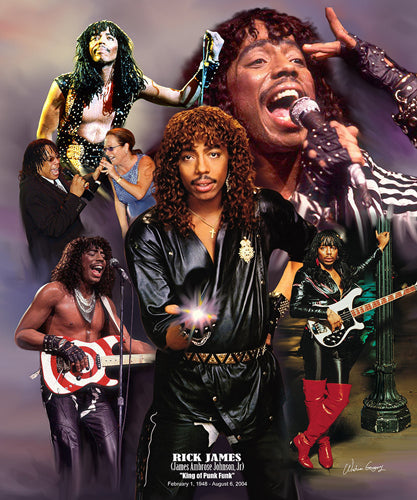 Framed Art Rick James: King of Punk Funk by Wishum Gregory | 11 x 8 ½
