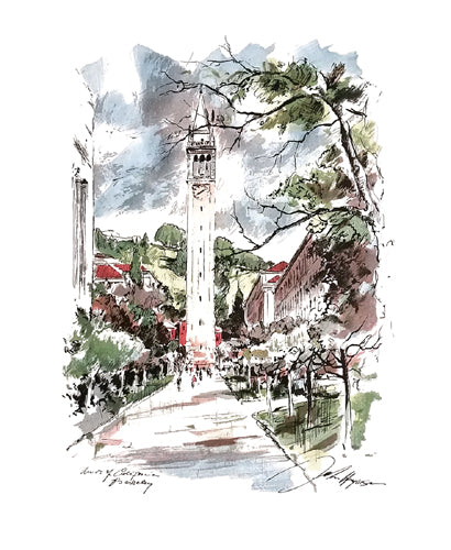 University of California Berkeley by John Haymson | 21 x 17 Art Print