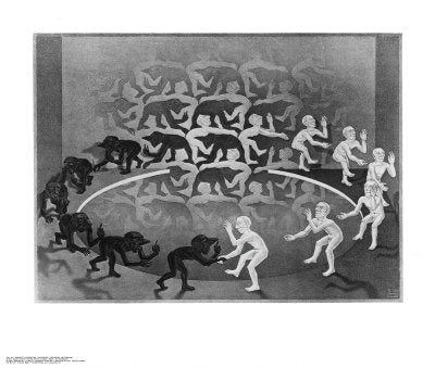 Encounter by M.C. Escher | 21 3/4 x 25 5/8 Art Print