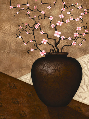 Cherry Blossom in Vase by Jo Parry | 11 3/4 x 9 1/2 Art Print
