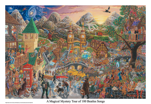 A Magical Mystery Tour of 100 Beatles Songs by Tom Masse Framed Art
