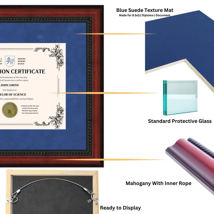University of Delaware Diploma Frame 8.5x11 Certificate Blue — Modern ...