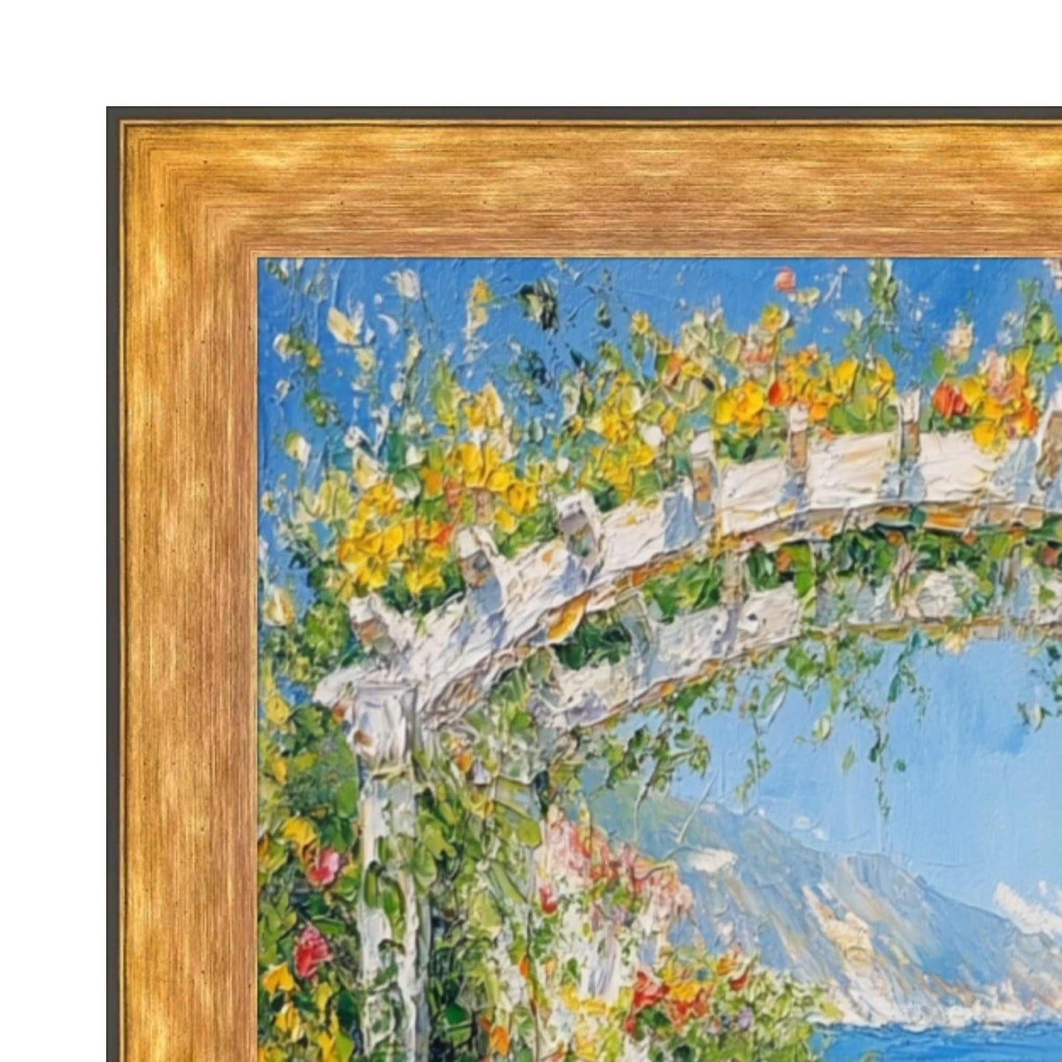 40x50 Picture Frame Contemporary Modern Slope Gold Metal