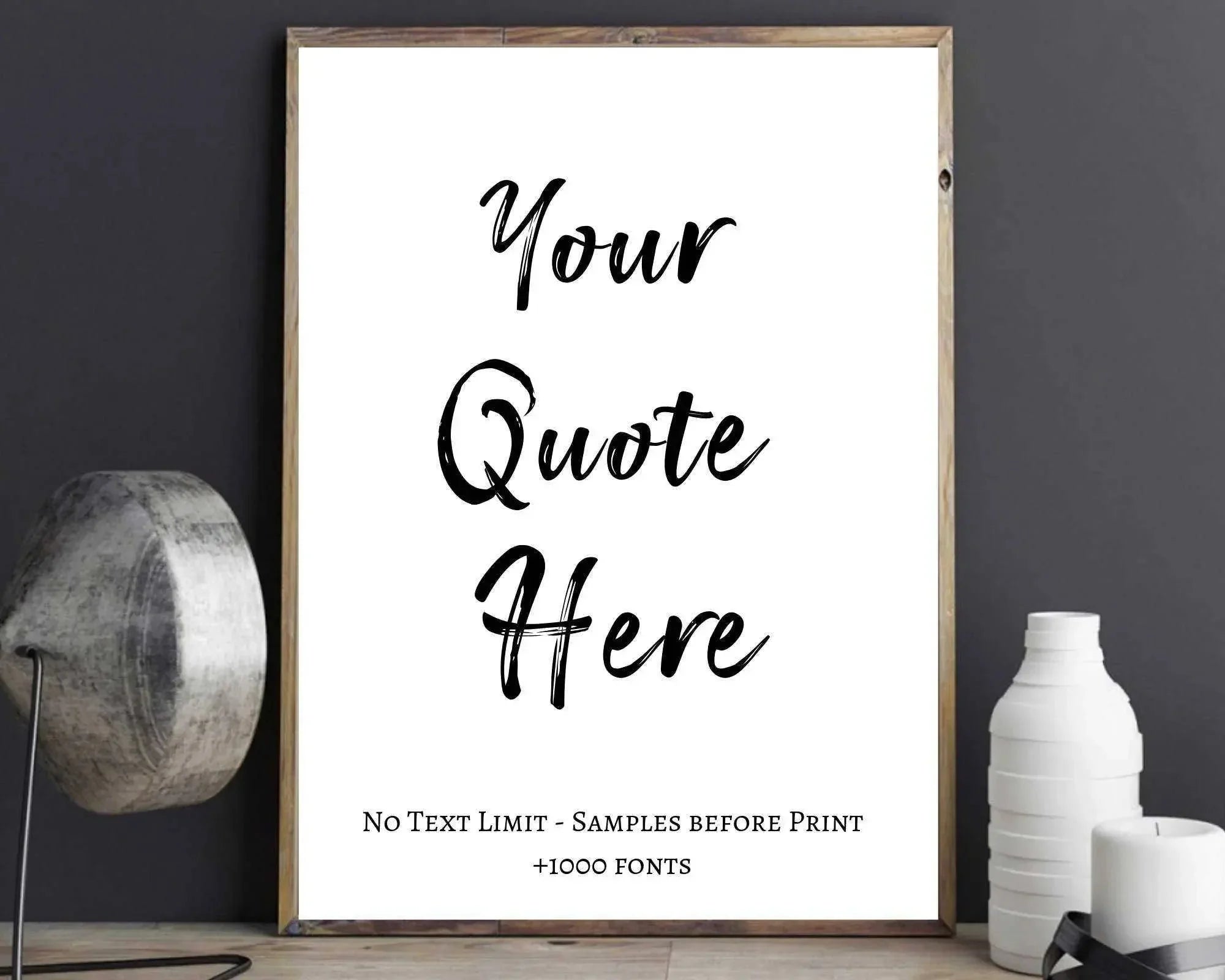 Picture frame word art quote poem, phrase text