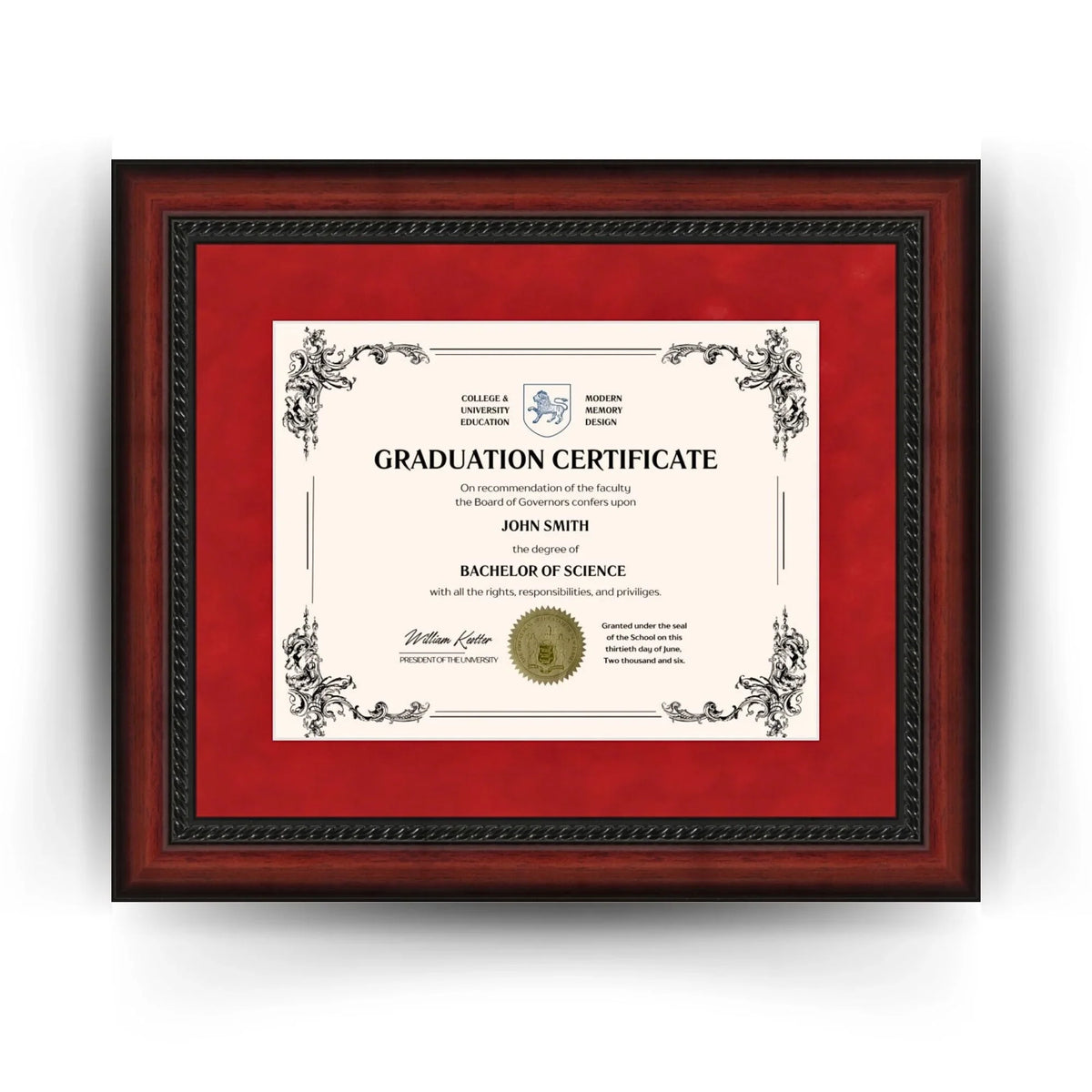 University of Utah Diploma Frame 8.5x11 Certificate — Modern Memory Design