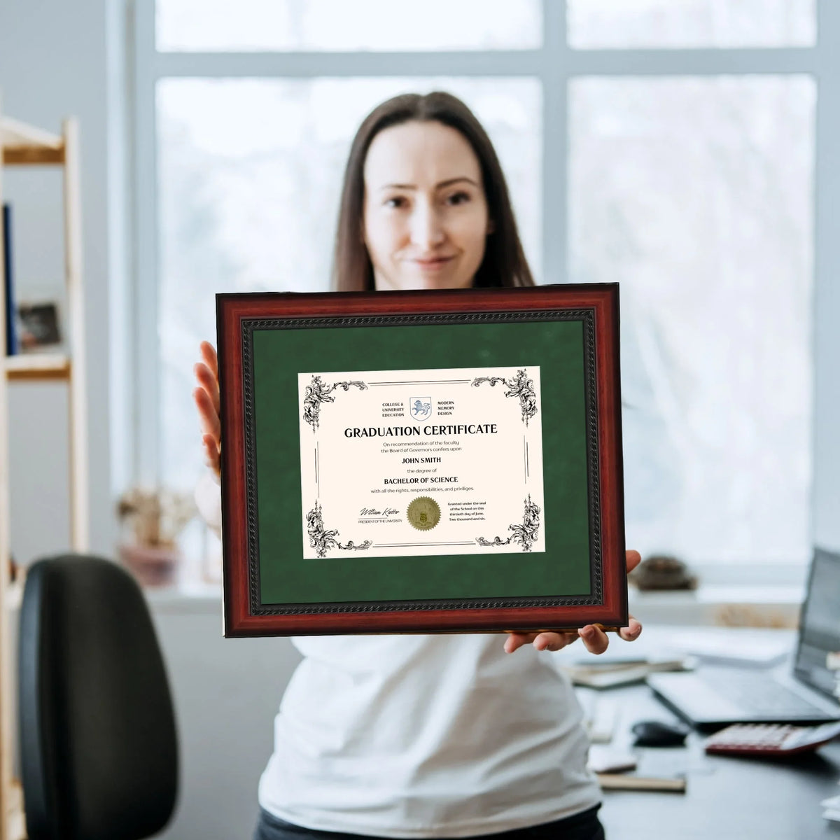 UAB Diploma Frame | ModernMemoryDesign Mahogany 8.5x11