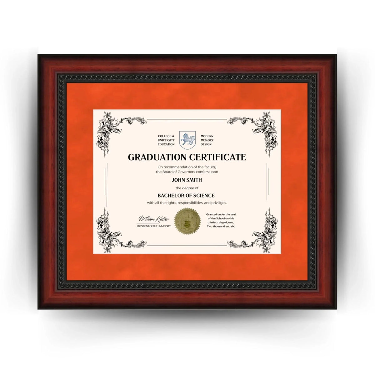 Clemson University Diploma Frame 8.5x11 Certificate Orange — Modern ...