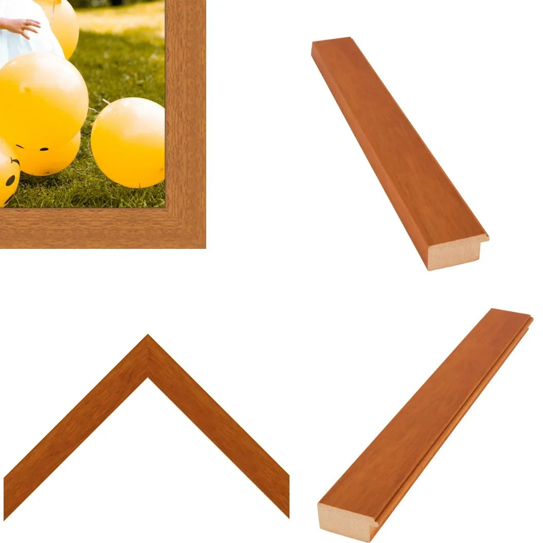 Honey Pecan Picture Frame Wood Flat Modern Framing