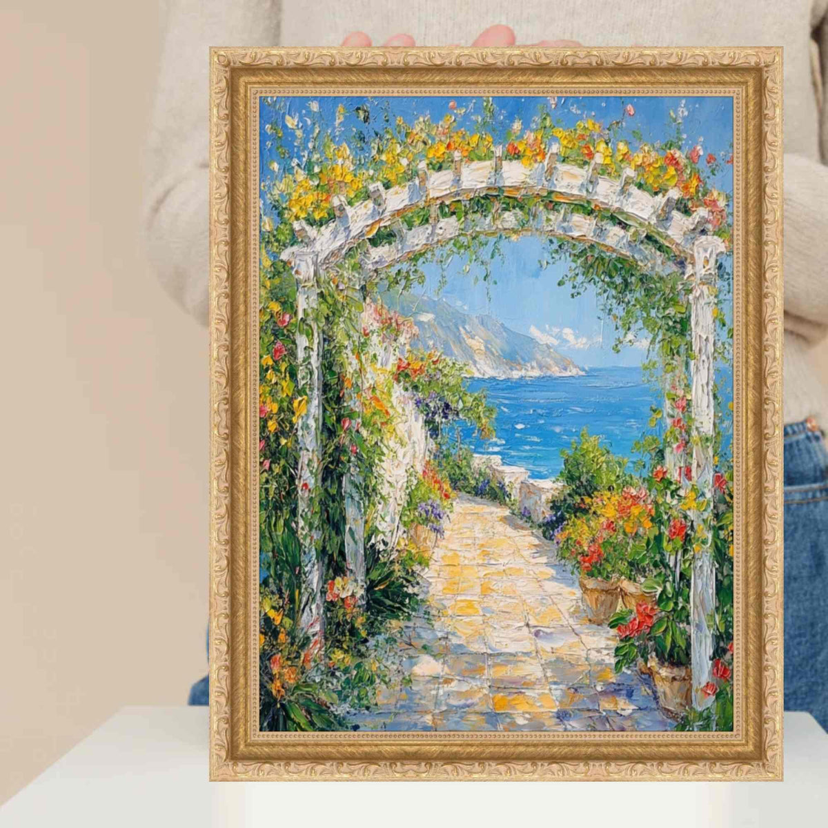 20x40 Frame Italian Bright Gold Beaded Picture Frame