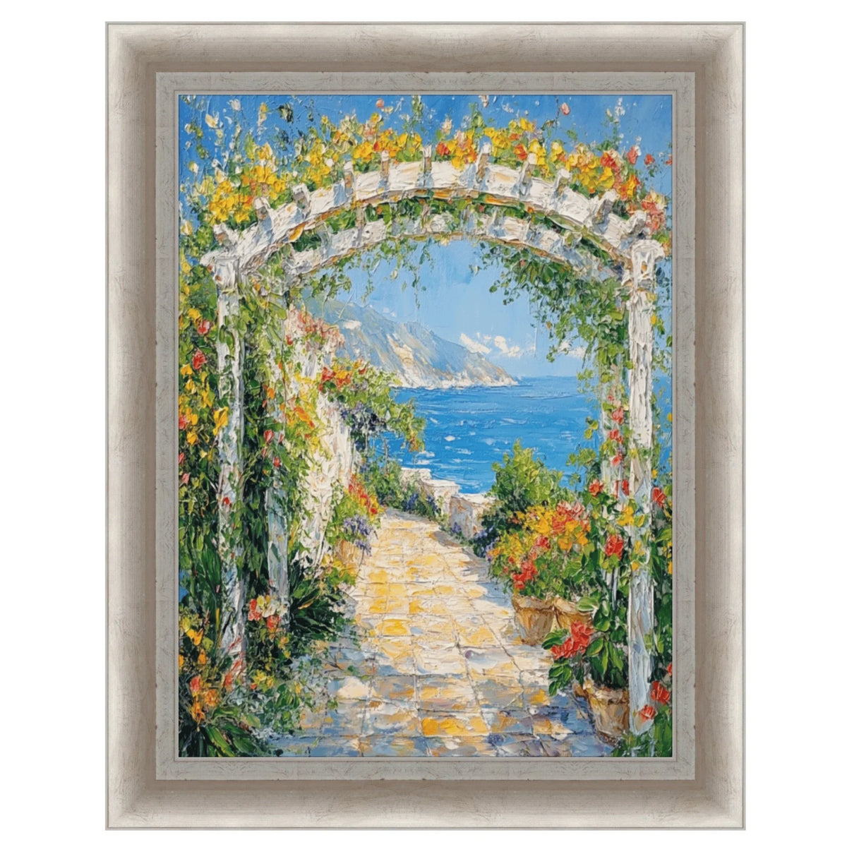 40x40 Picture Frame Deep Italian Florentine Silver Leaf Shadow Box