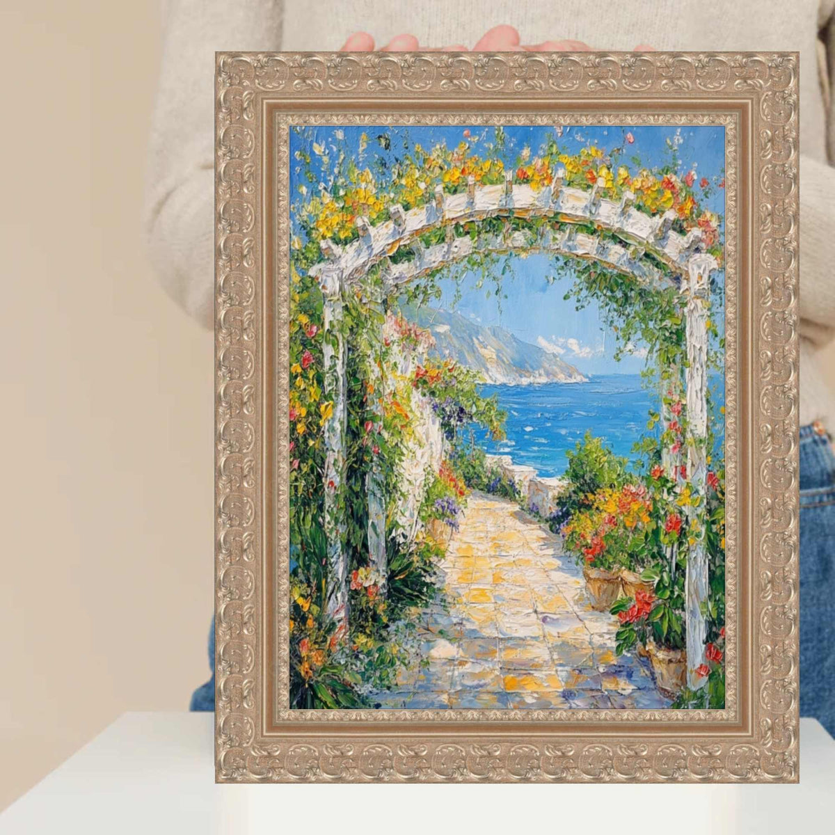 40x40 Frame Silver Baroque Ornate Picture Frame