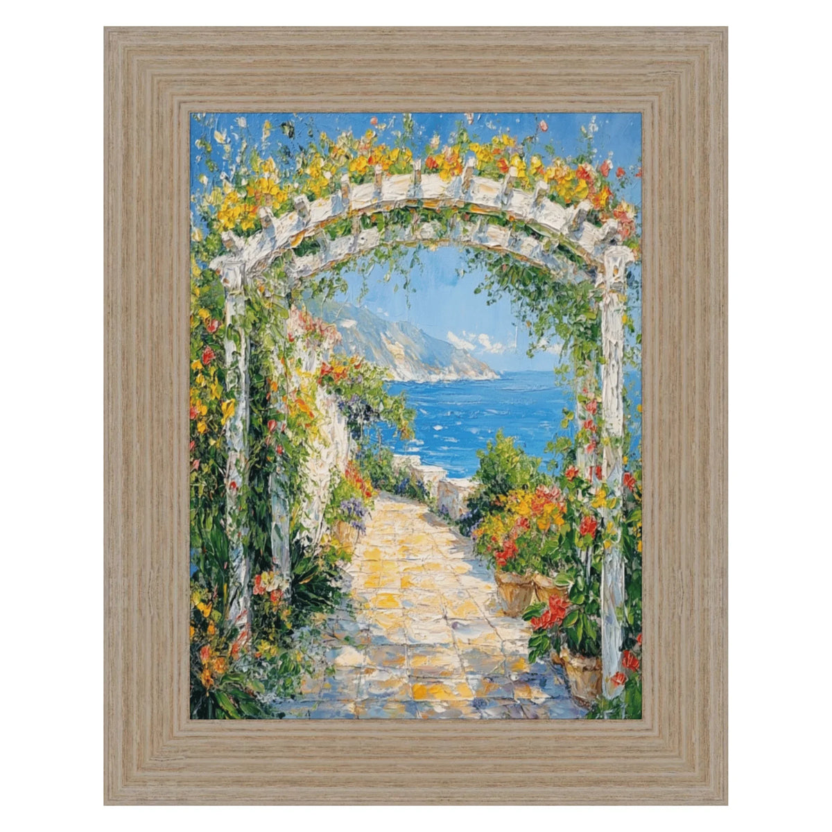40x50 Picture Frame Wide Rustic Light White Grain Wood