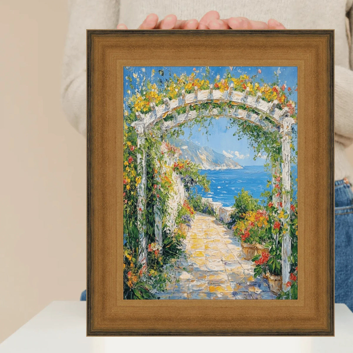Wide Scoop Brushed Gold Picture Frame 14x17 frame