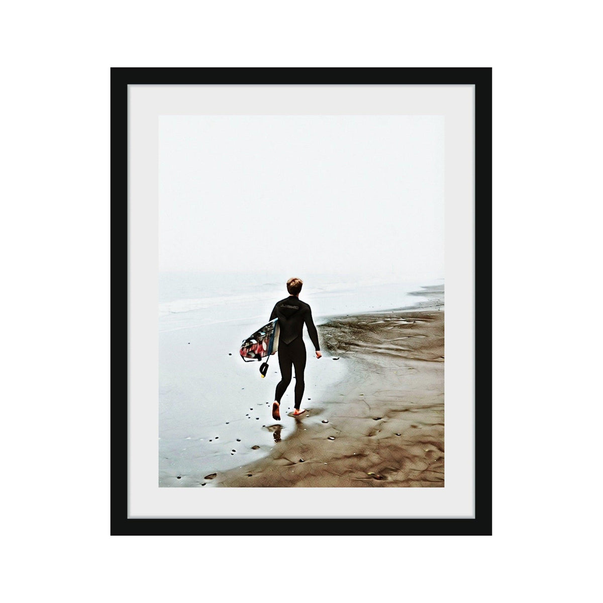 Surfing art framed wall art California surf