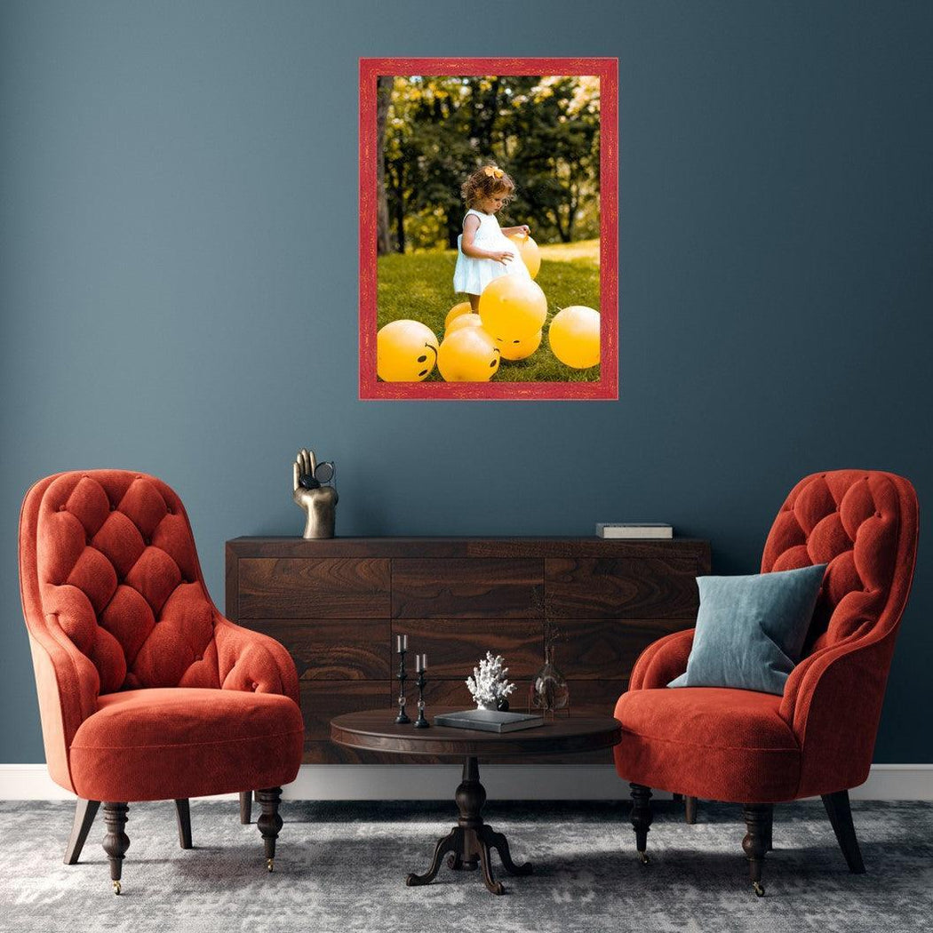 Distressed Red Barnwood Picture Frame - Custom Framing — Modern Memory ...